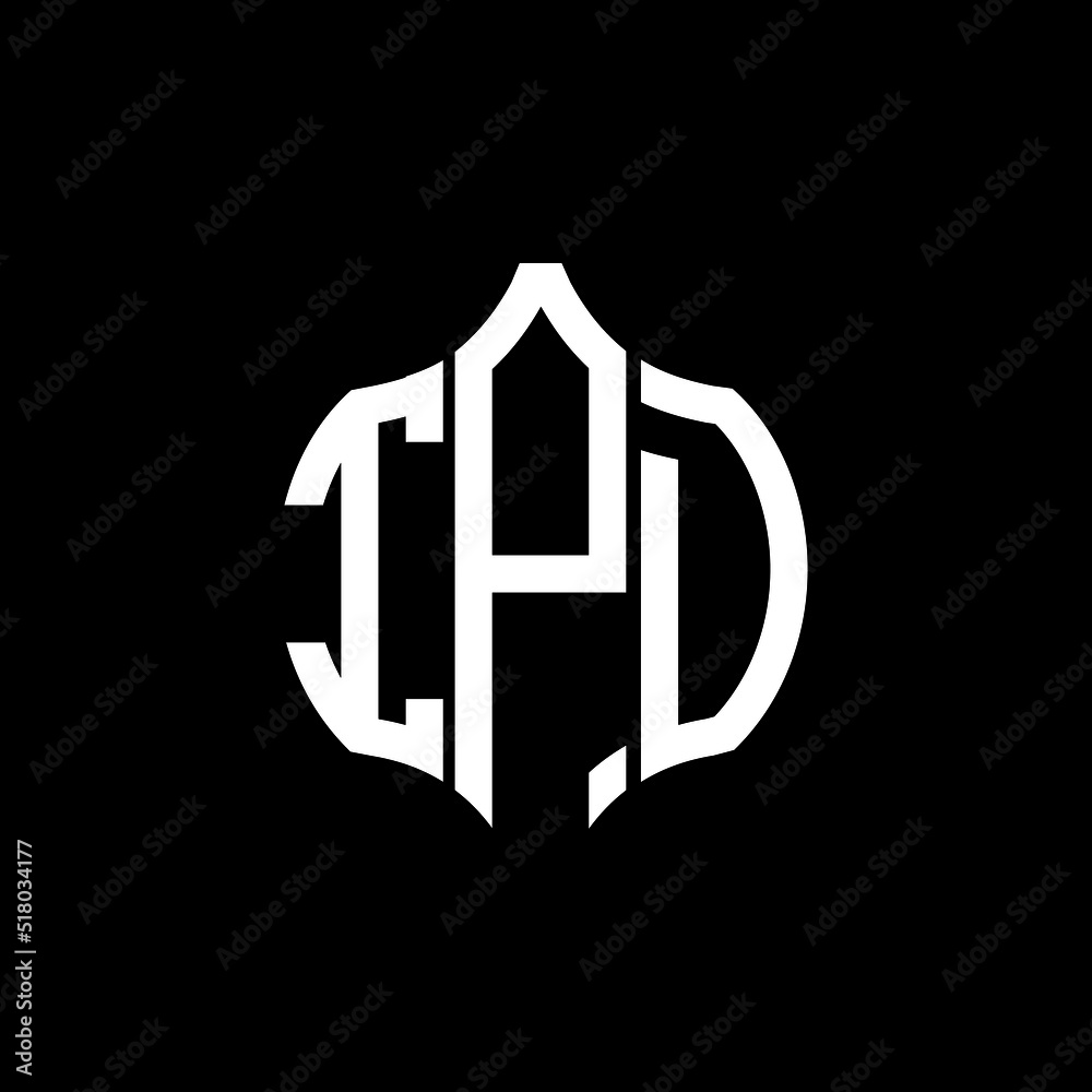 IPD letter logo. IPD best black background vector image. IPD Monogram ...