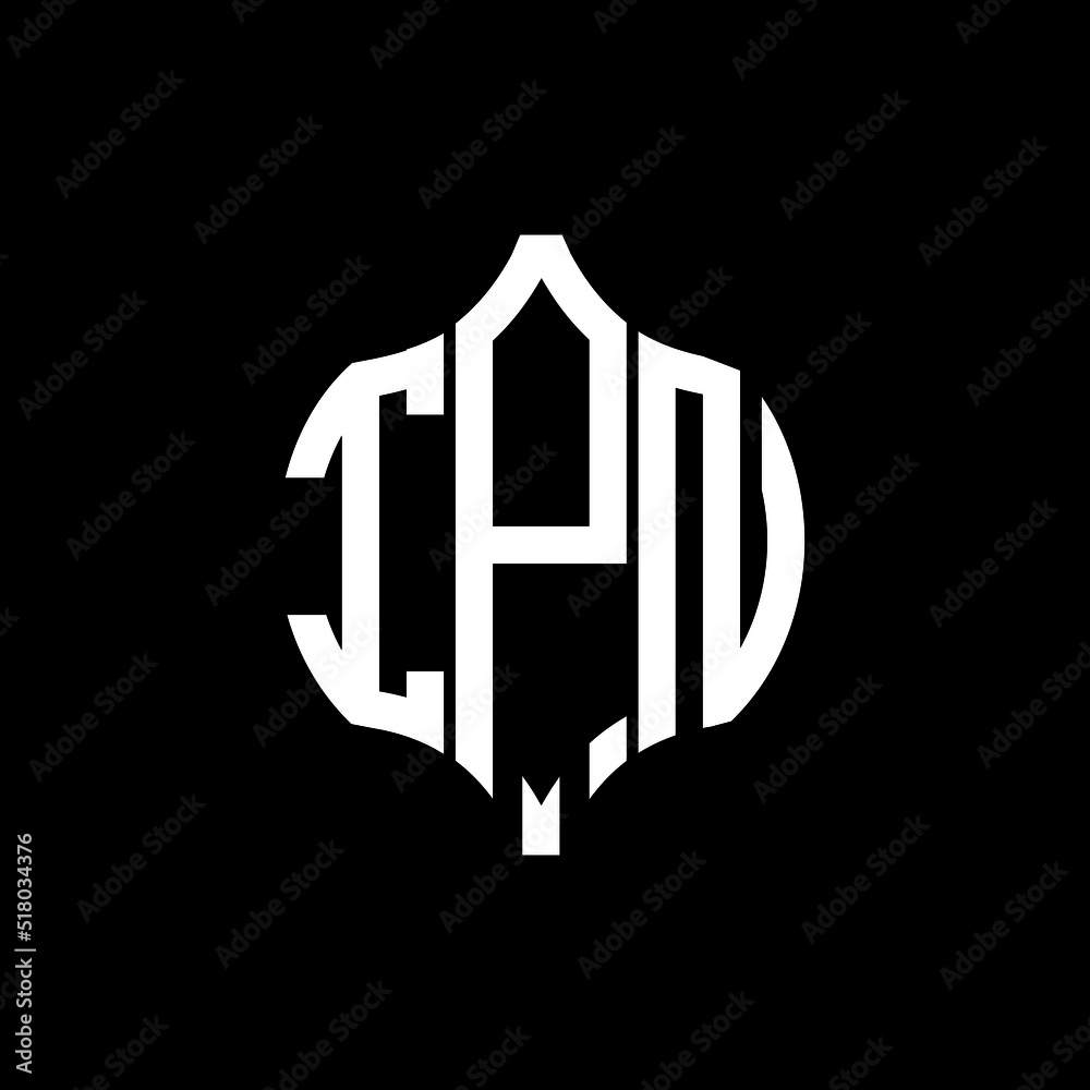 IPN letter logo. IPN best black background vector image. IPN Monogram ...