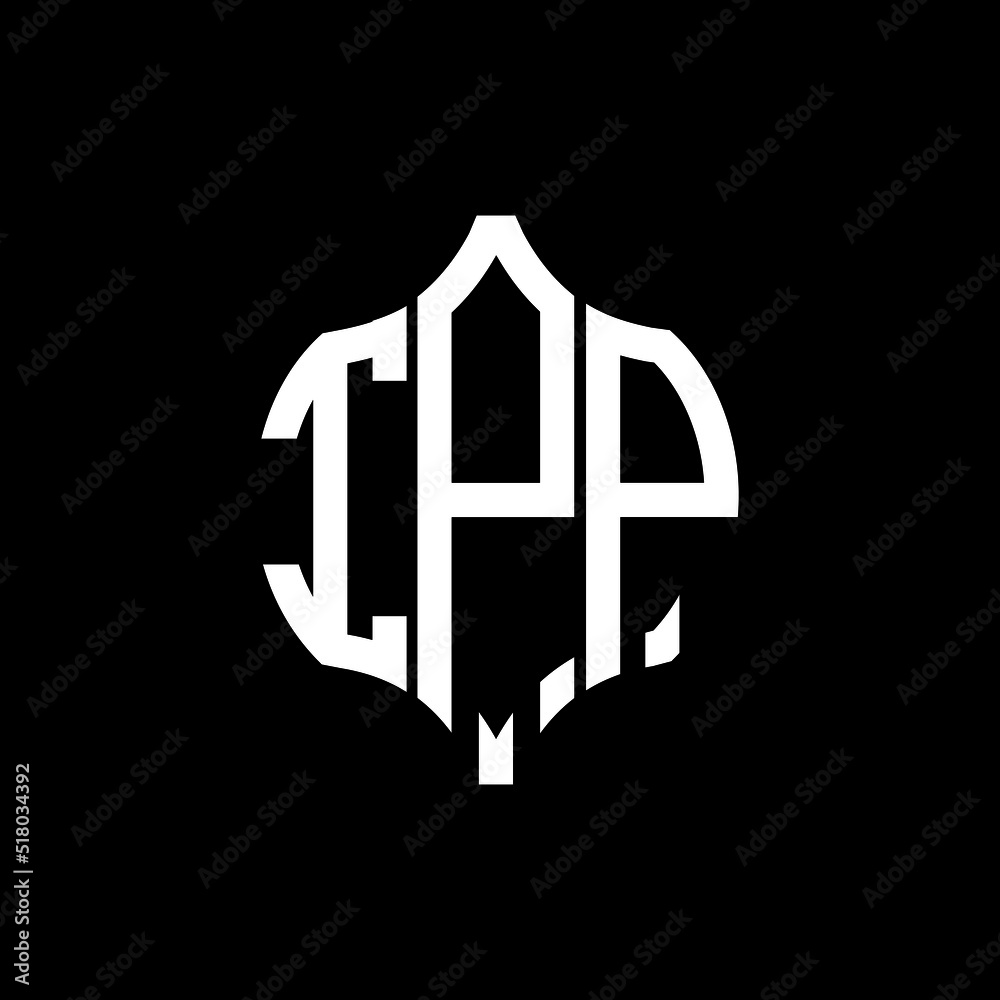 IPP letter logo. IPP best black background vector image. IPP Monogram ...
