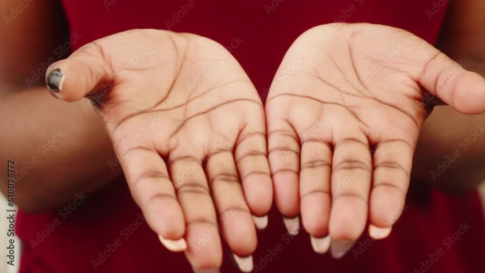Black skin texture close-up, hand palms close-up. Native African ...