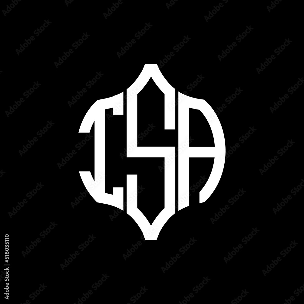 ISA letter logo. ISA best black background vector image. ISA Monogram ...