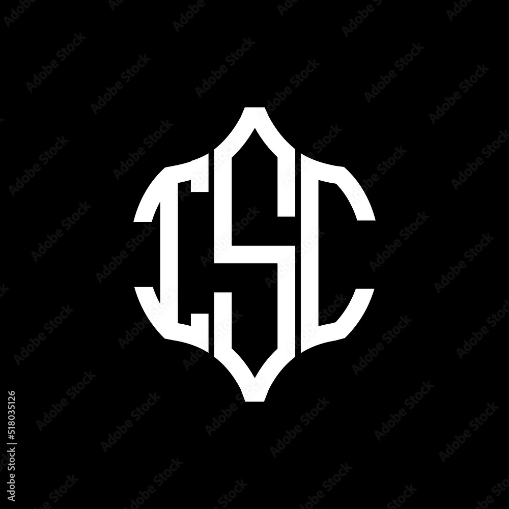 ISC letter logo. ISC best black background vector image. ISC Monogram ...