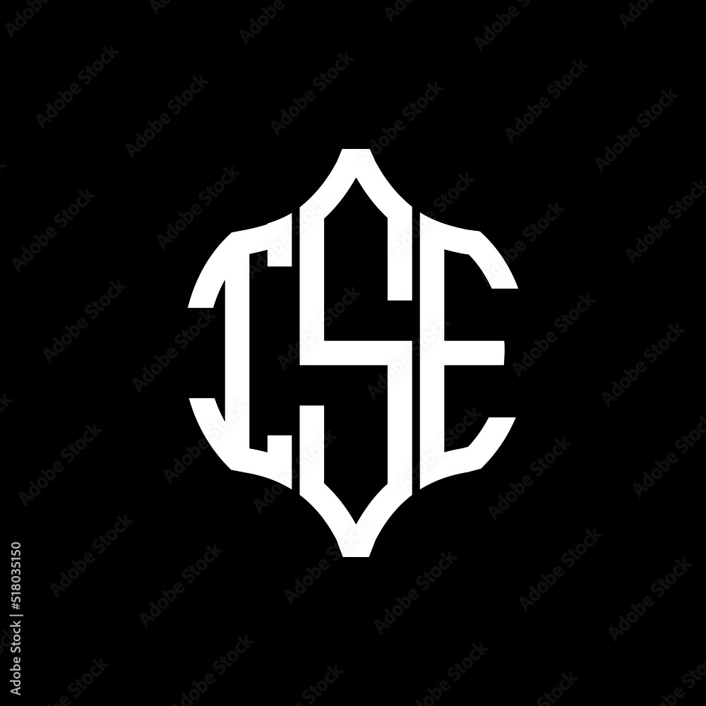 ISE letter logo. ISE best black background vector image. ISE Monogram ...