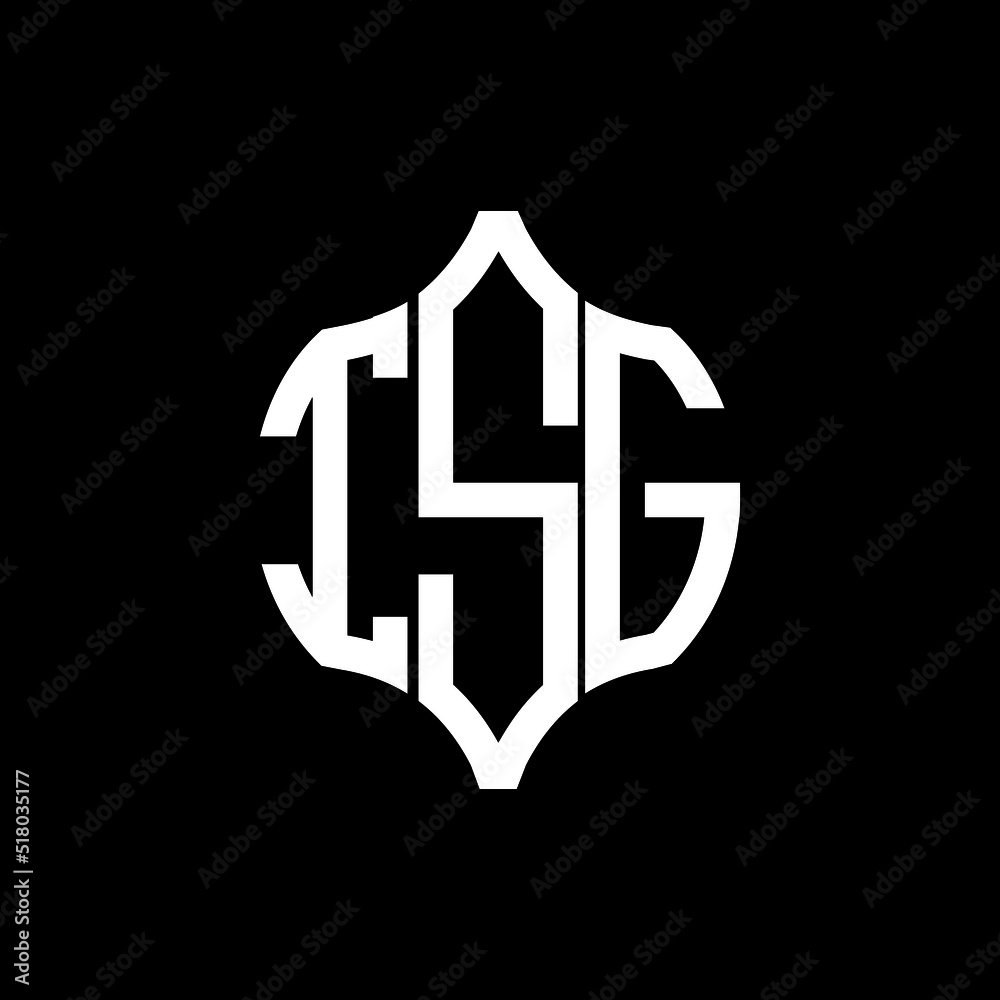 Vecteur Stock ISG letter logo. ISG best black background vector image ...
