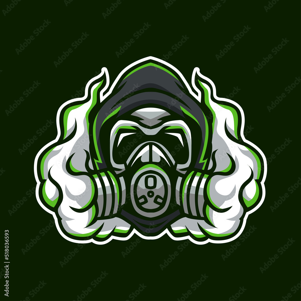 Toxic Mask Mascot Logo Illustration Stock Vector | Adobe Stock