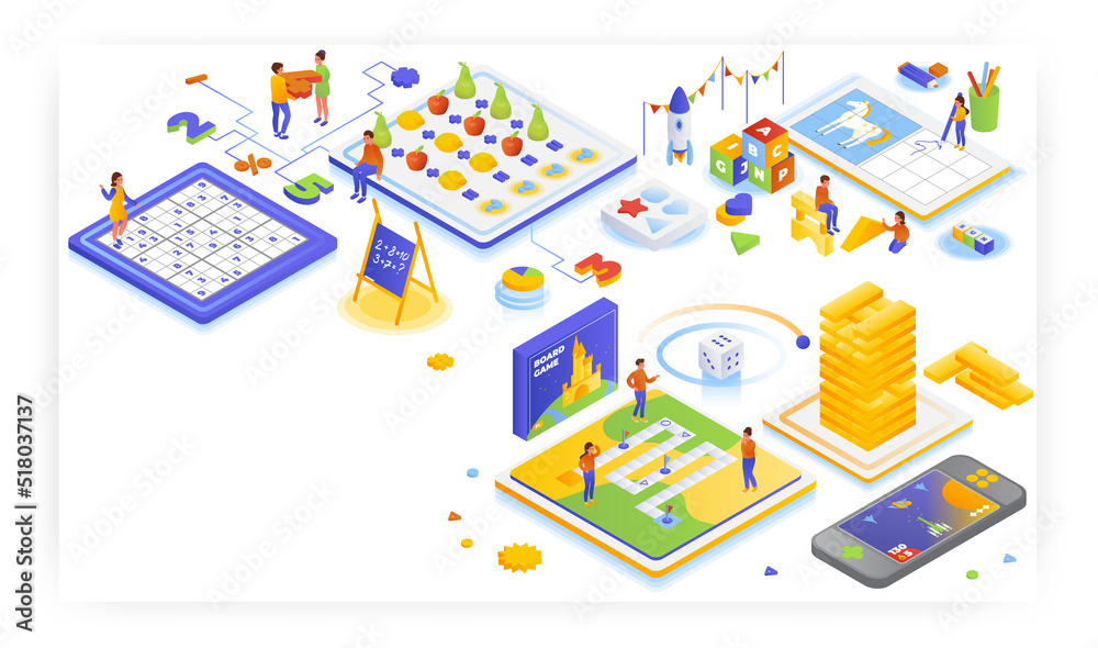 Math education, entertainment games for kids, vector illustration. Fun ...