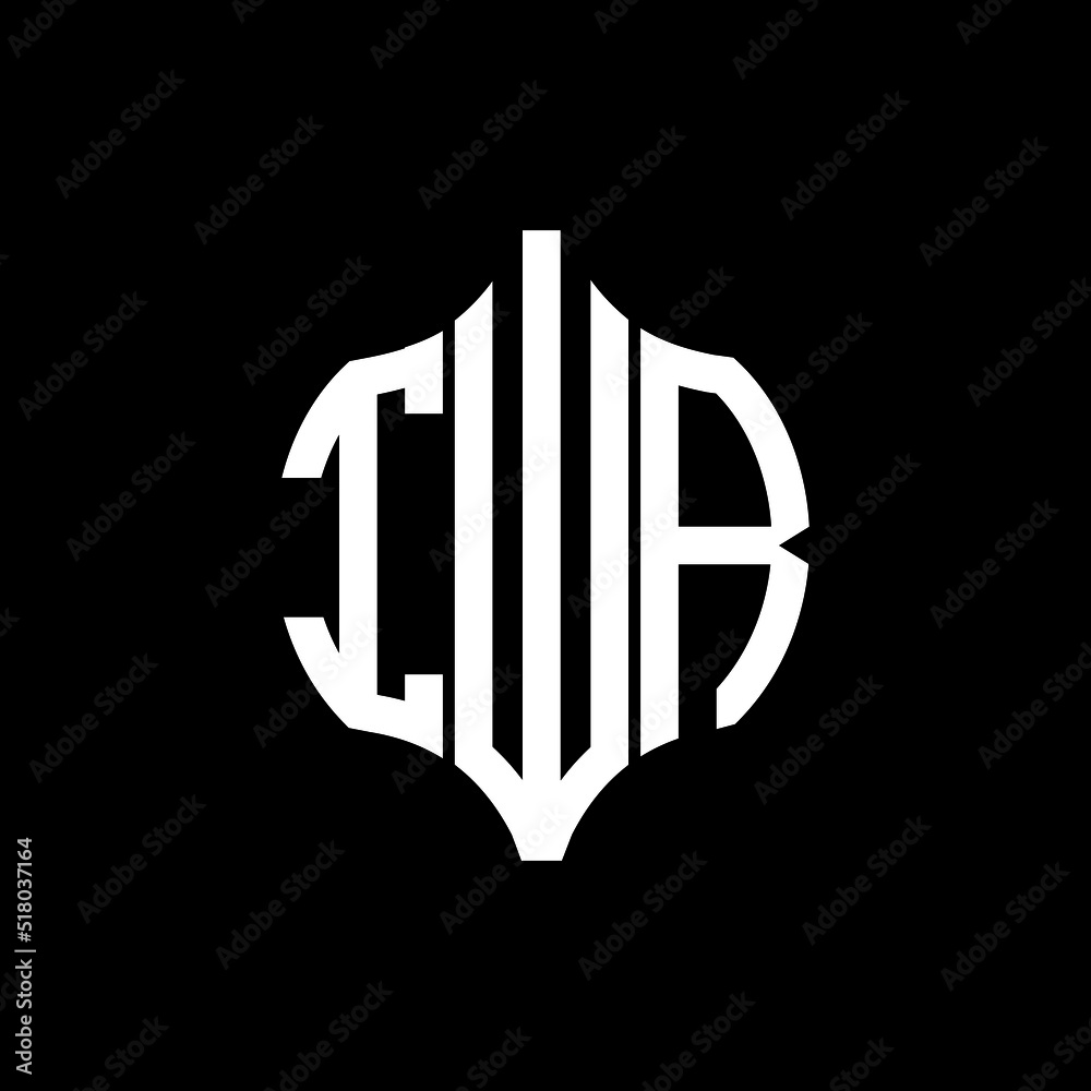IWR letter logo. IWR best black background vector image. IWR Monogram ...