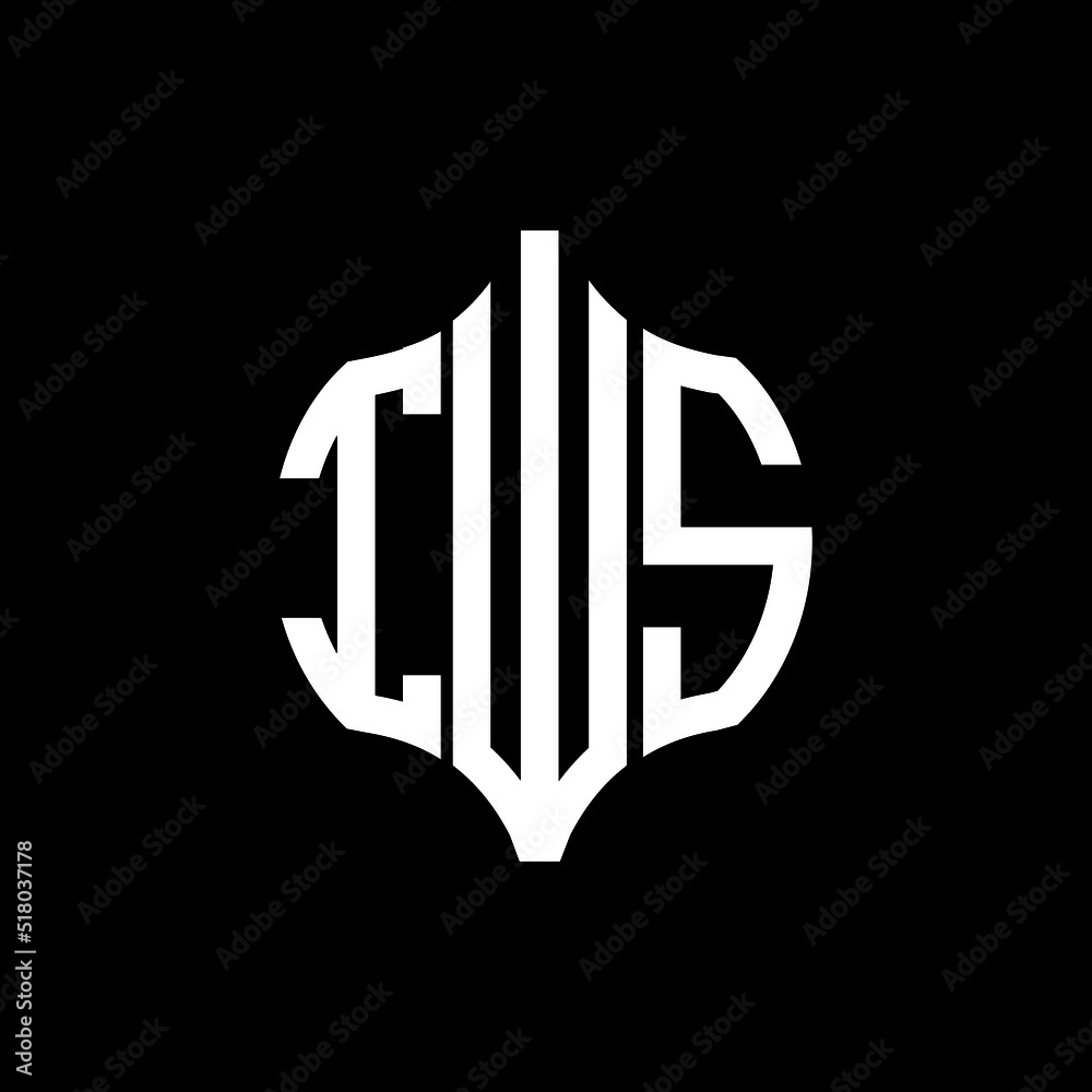 IWS letter logo. IWS best black background vector image. IWS Monogram ...