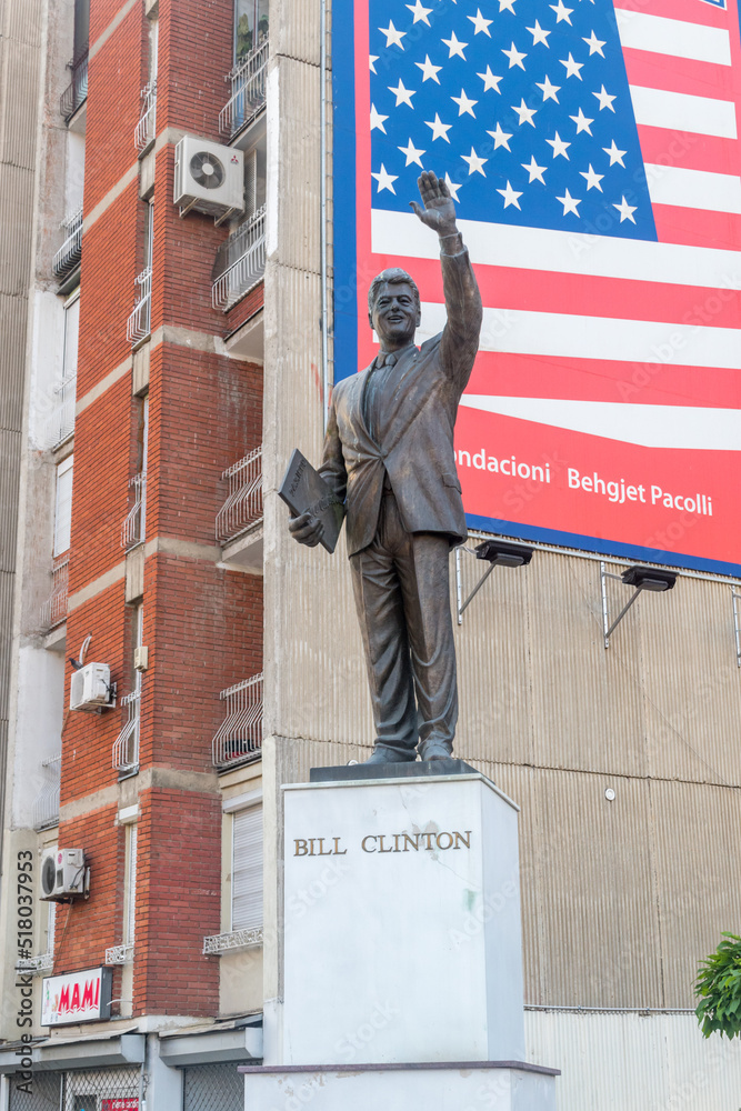 Pristina, Kosovo - June 5, 2022: Statue of Bill Clinton, former ...