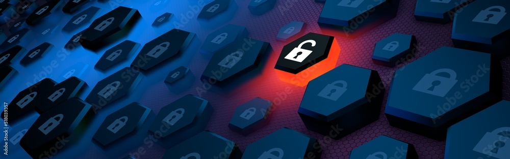 Visualization of cyber attacks. Concept of data security. Computer protection. Cyber crime and ...