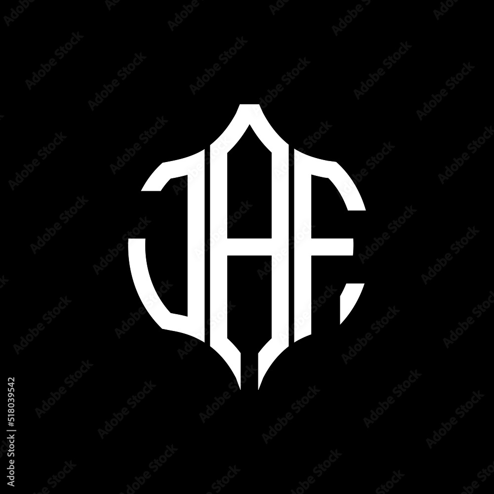 JAF letter logo. JAF best black background vector image. JAF Monogram ...