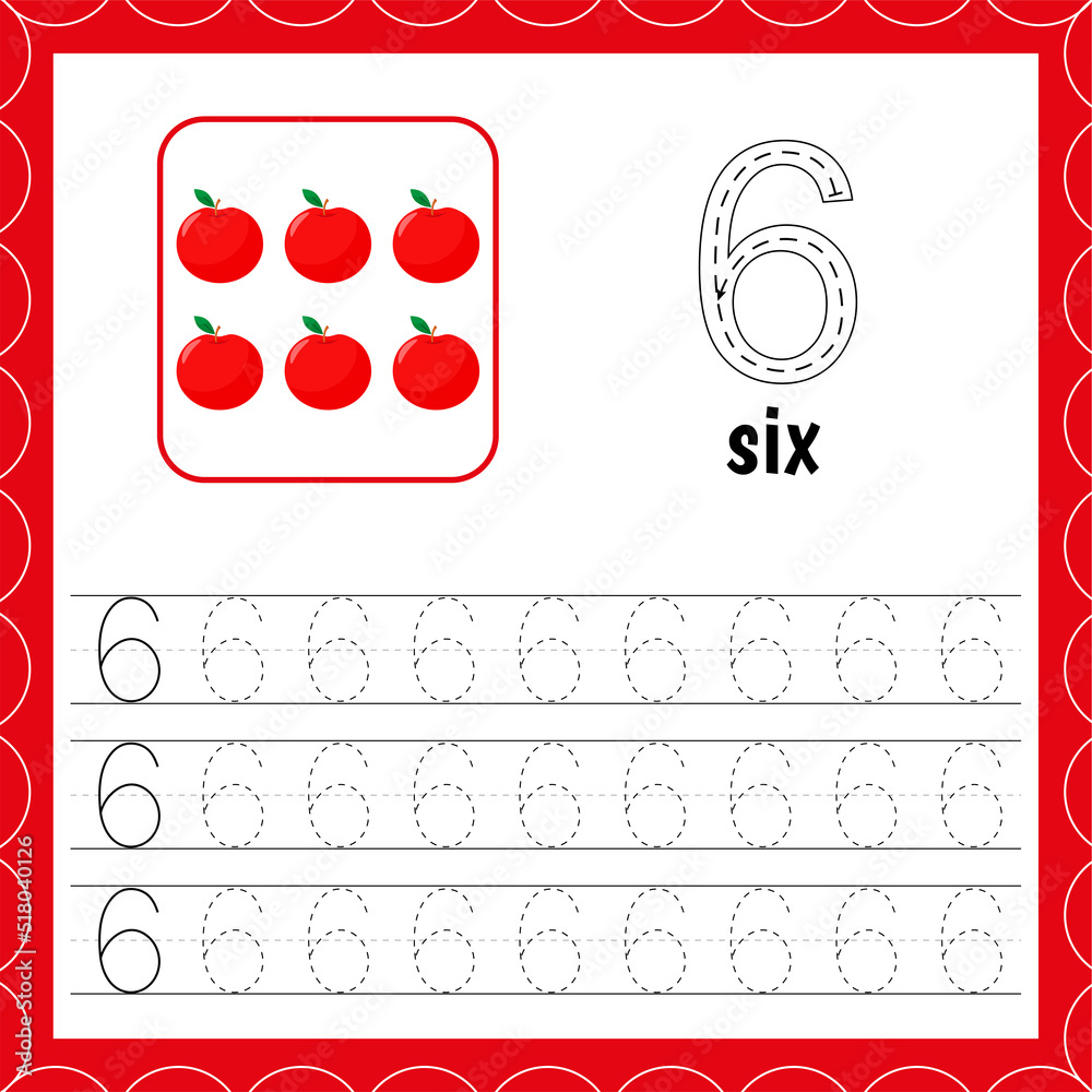 Cards with numbers for children. Trace the line. For kids learning to ...