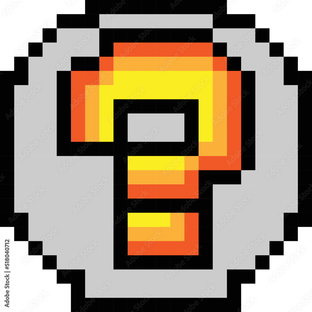 question mark pixel art vector illustration. clip art. Stock Vector ...