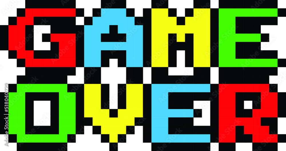 game over pixel art vector illustration. clip art. Stock Vector | Adobe ...