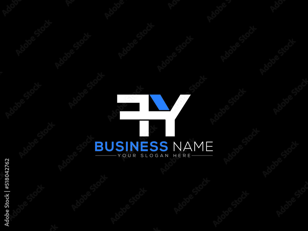 Alphabet FY Logo Icon, Unique Fy yf Logo Letter Design With Blue and ...