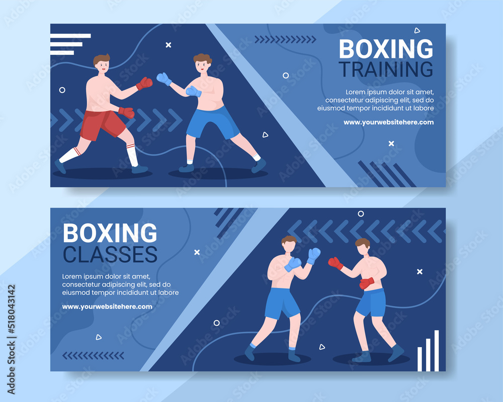 Professional Boxing Banner Template Cartoon Background Vector ...