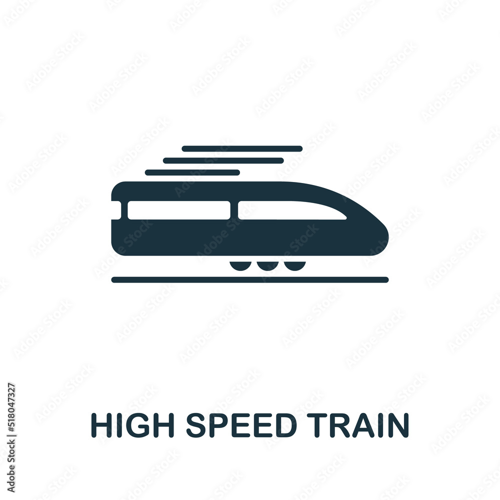 High Speed Train icon. Monochrome simple line Future Technology icon ...