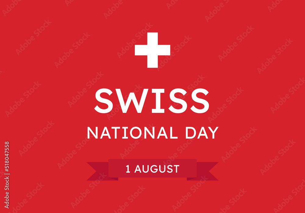 Vector illustration of the Swiss National Day. Flag of Switzerland ...