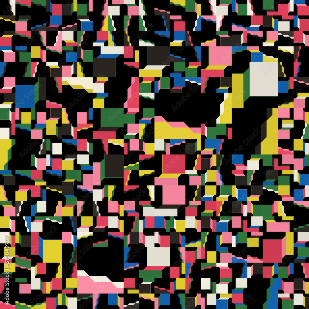 Digital Collage Graphics Pattern Made With Generative Art Elements And ...