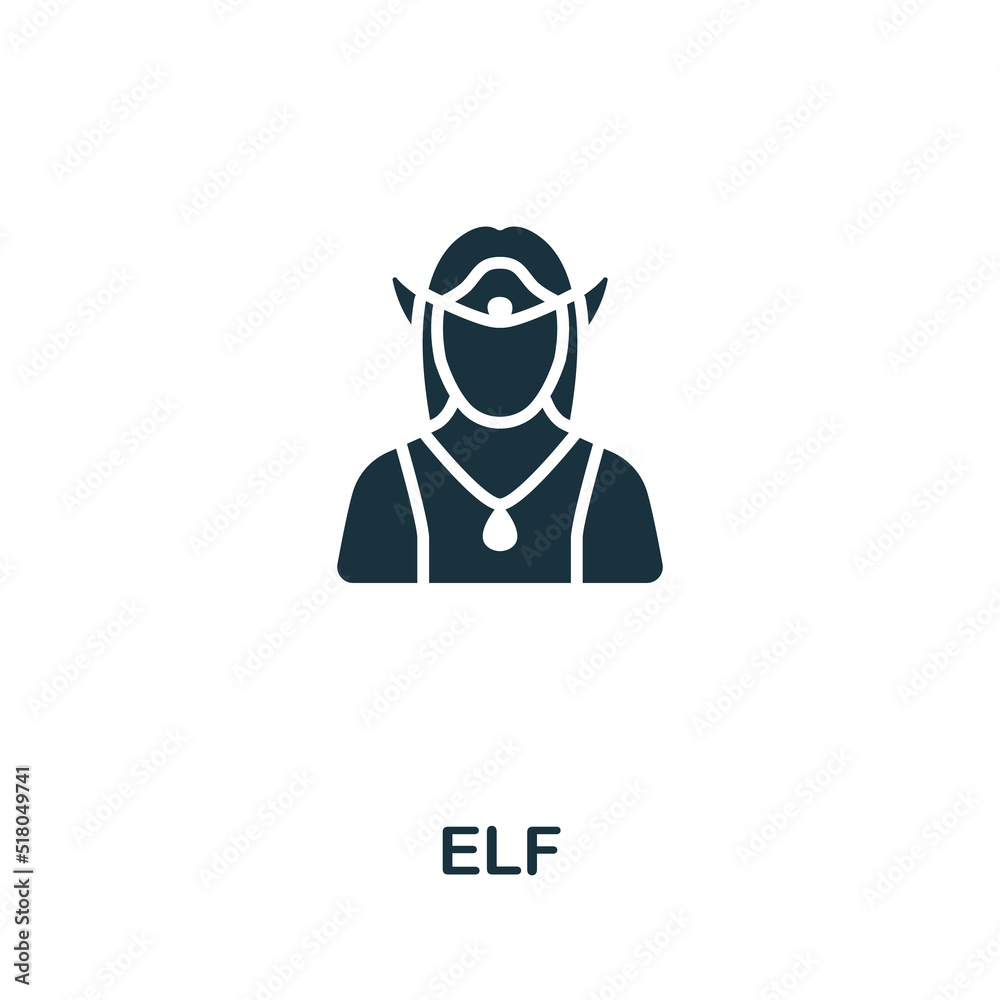 Elf icon. Monochrome simple line Game Element icon for templates, web ...