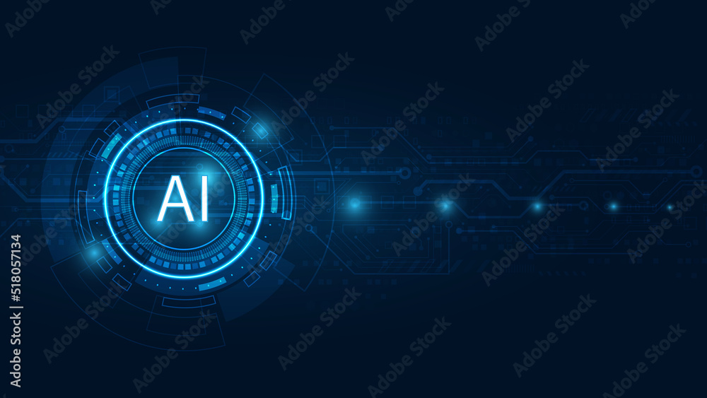 Abstract futuristic digital and technology on dark blue color ...