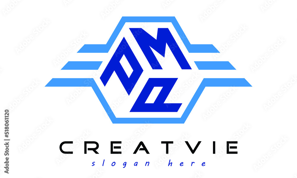 PMP three letter geometrical wings logo design vector template ...