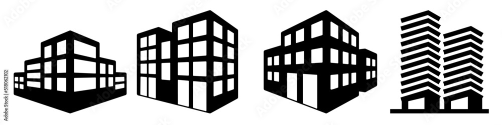 Building icon vector set. architecture illustration sign collection ...
