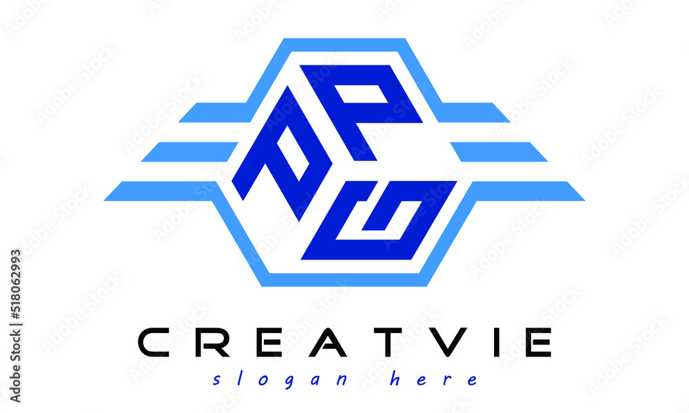 PPG three letter geometrical wings logo design vector template ...