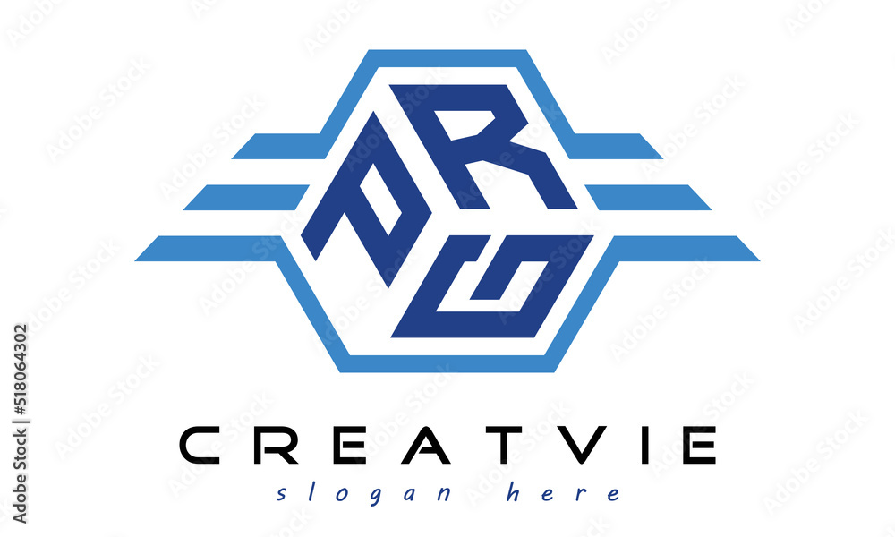 PRG three letter geometrical wings logo design vector template ...