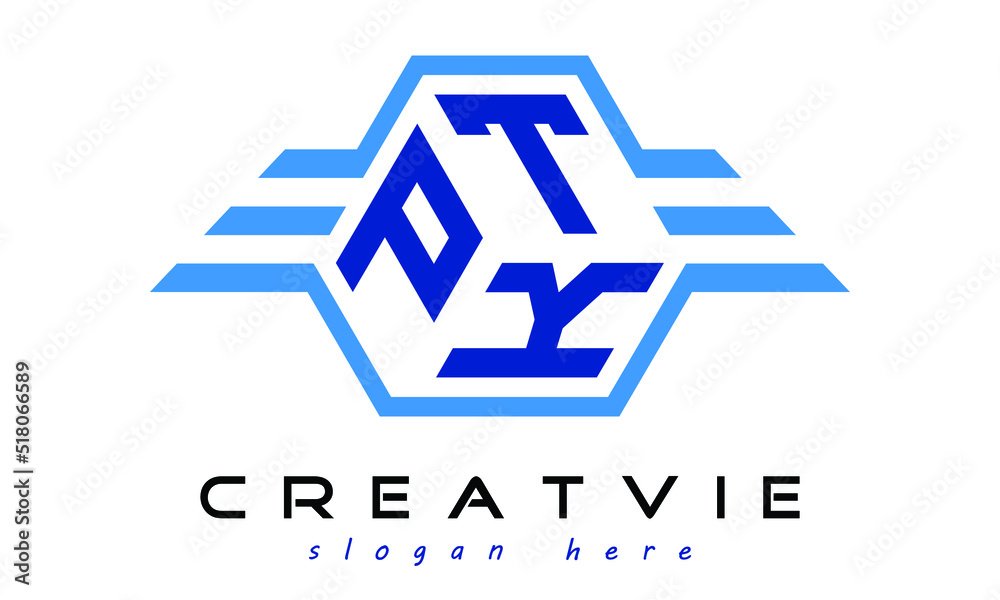 PTK three letter geometrical wings logo design vector template ...