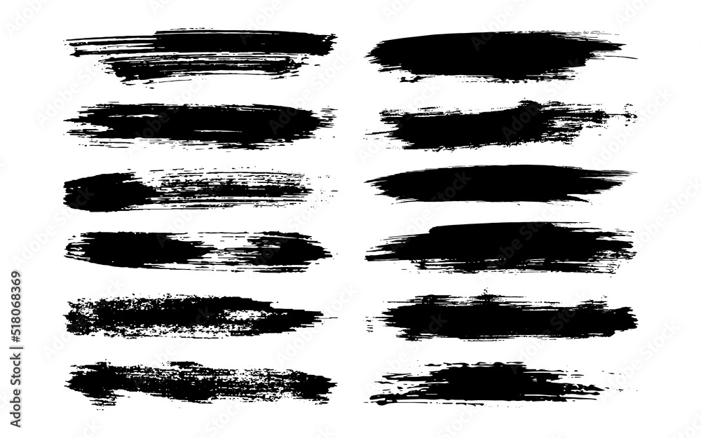 Abstract extensive collection of hand-drawn line brush strokes set ...