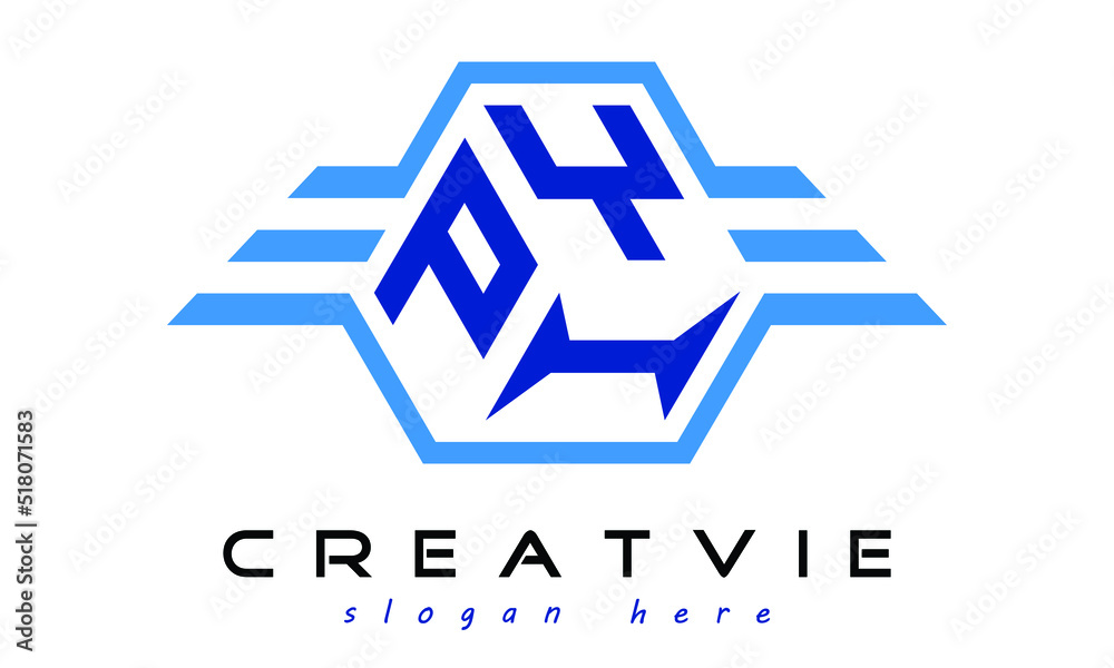 PYI three letter geometrical wings logo design vector template ...