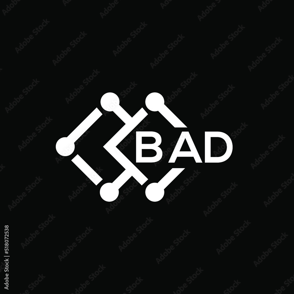 BAD letter technology logo design.BAD creative initial letter logo ...