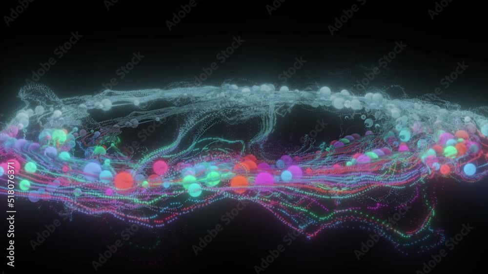 4k animation - abstract particle background with depth of field, glow ...