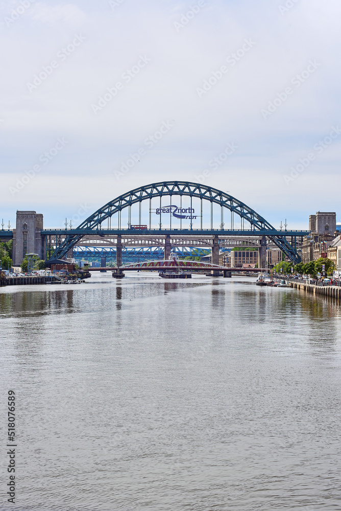 Newcastle upon Tyne, UK, 11 July 2022 - View of the Tyne Bridge ...