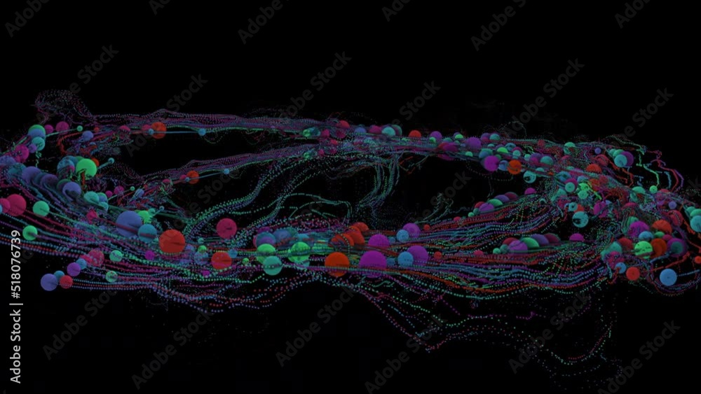 4k animation - abstract particle background with depth of field, glow ...