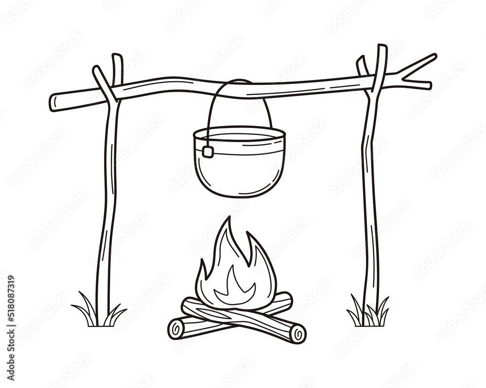Campfire Cooking Drawing