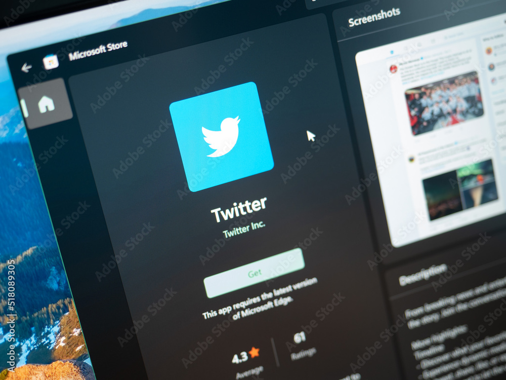 Galati, Romania - June 19, 2022: Twitter application available on ...