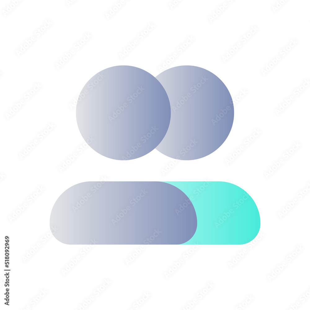 Group of contacts flat gradient color ui icon. Project team members ...