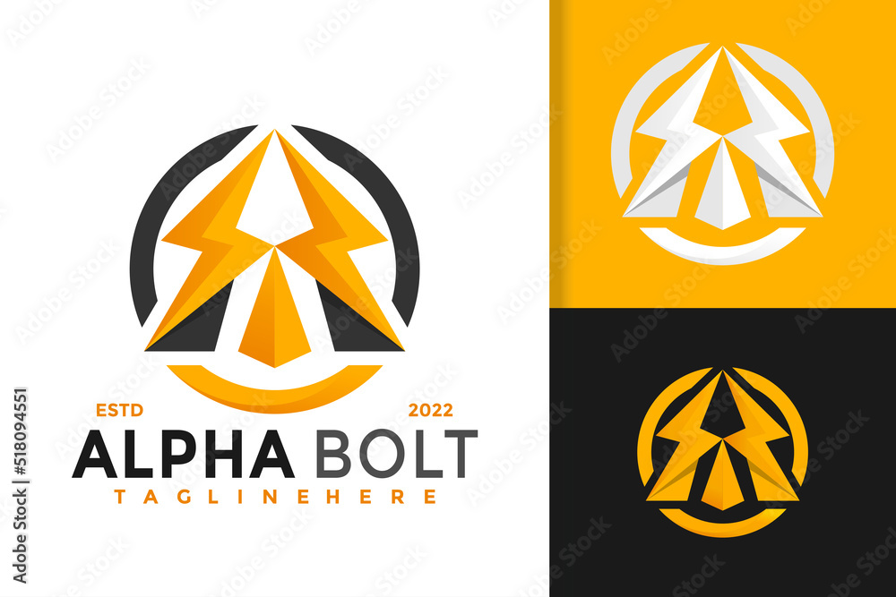 Letter A Alpha Electical Logo Design, Brand Identity logos vector ...