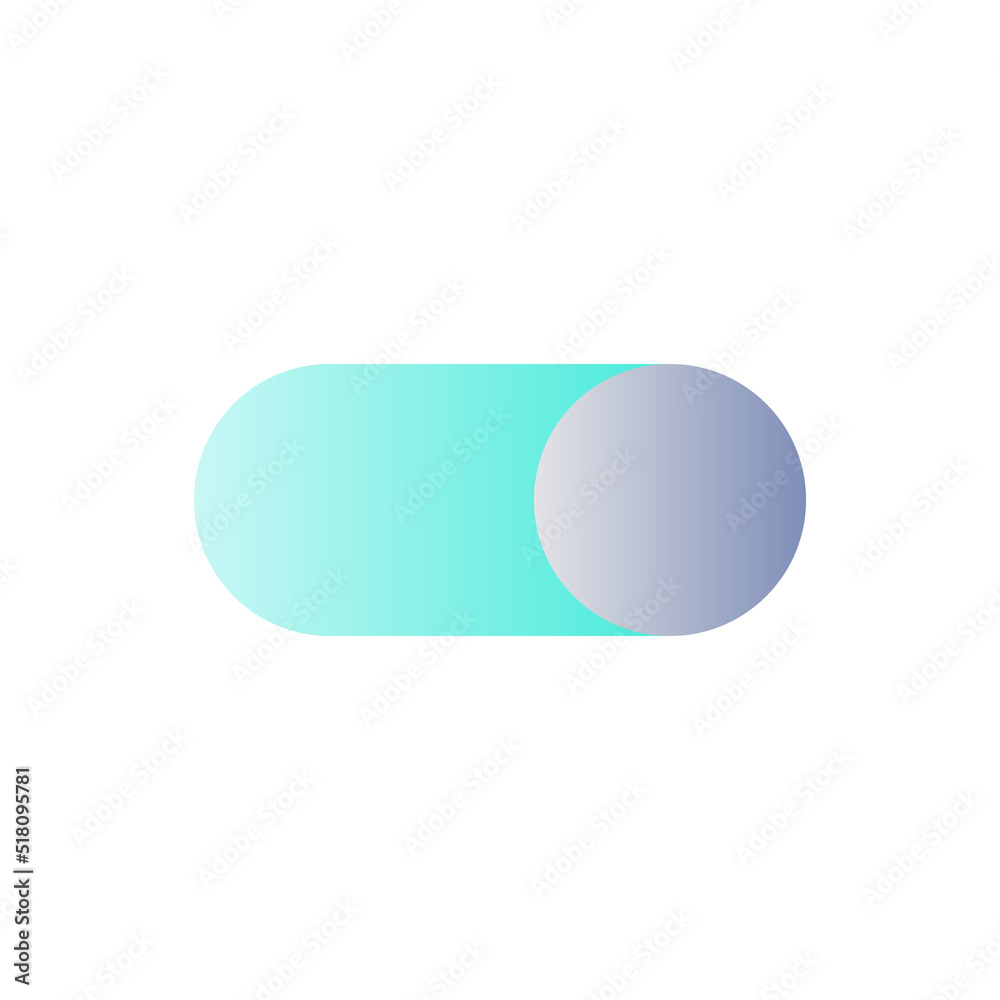 Toggle button flat gradient color ui icon. Changing preferences. Slider control. Switching ...