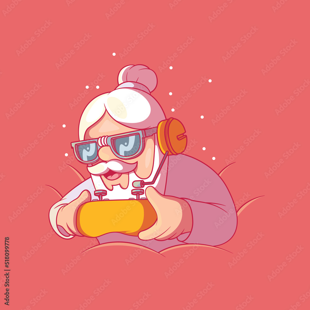 Cool God playing a video game vector illustration. Gaming, brand ...