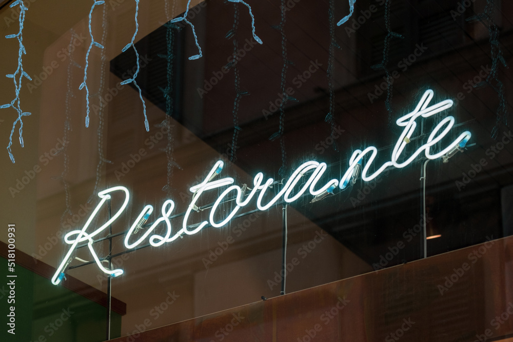 Neon signs vector. Restorante (Restaurant in English) design template ...