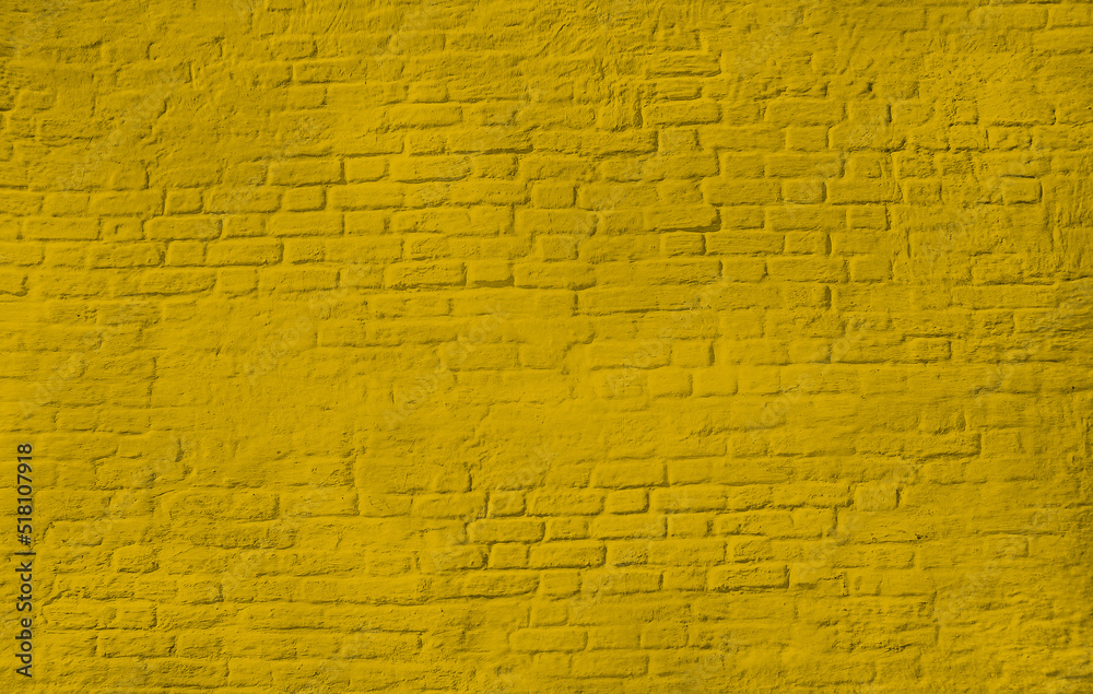 Yellow brick wall background Stock Photo | Adobe Stock