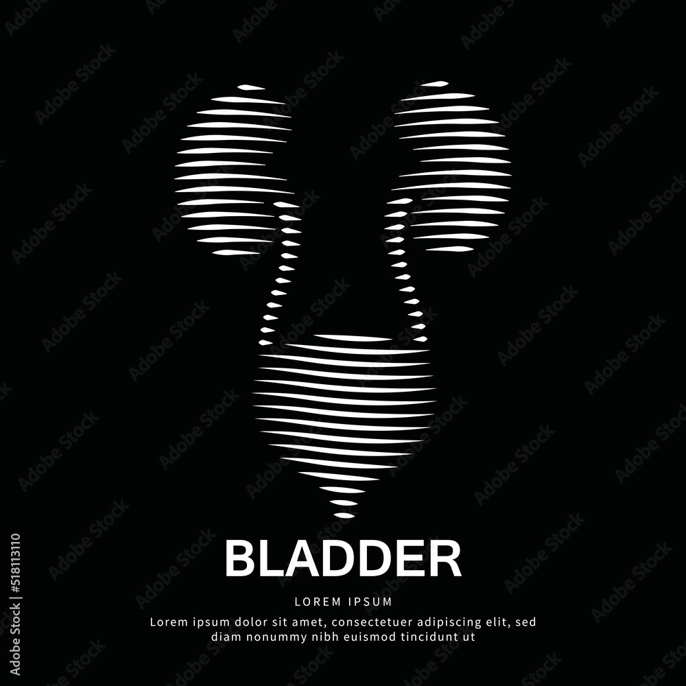 Human Bladder medical structure. Creative simple line art Vector logo ...