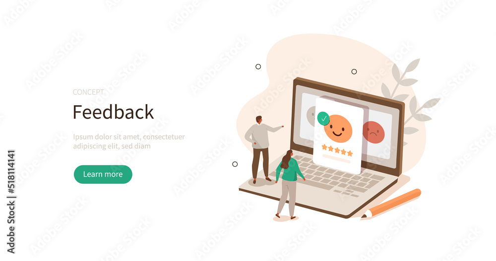 Feedback and review. Characters choosing emoji to show positive ...