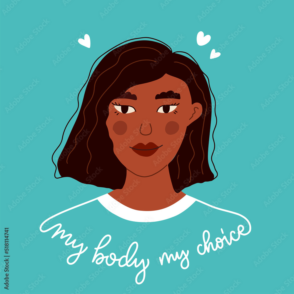 Vector portrait of beautiful young woman. Line art calligraphy of My ...