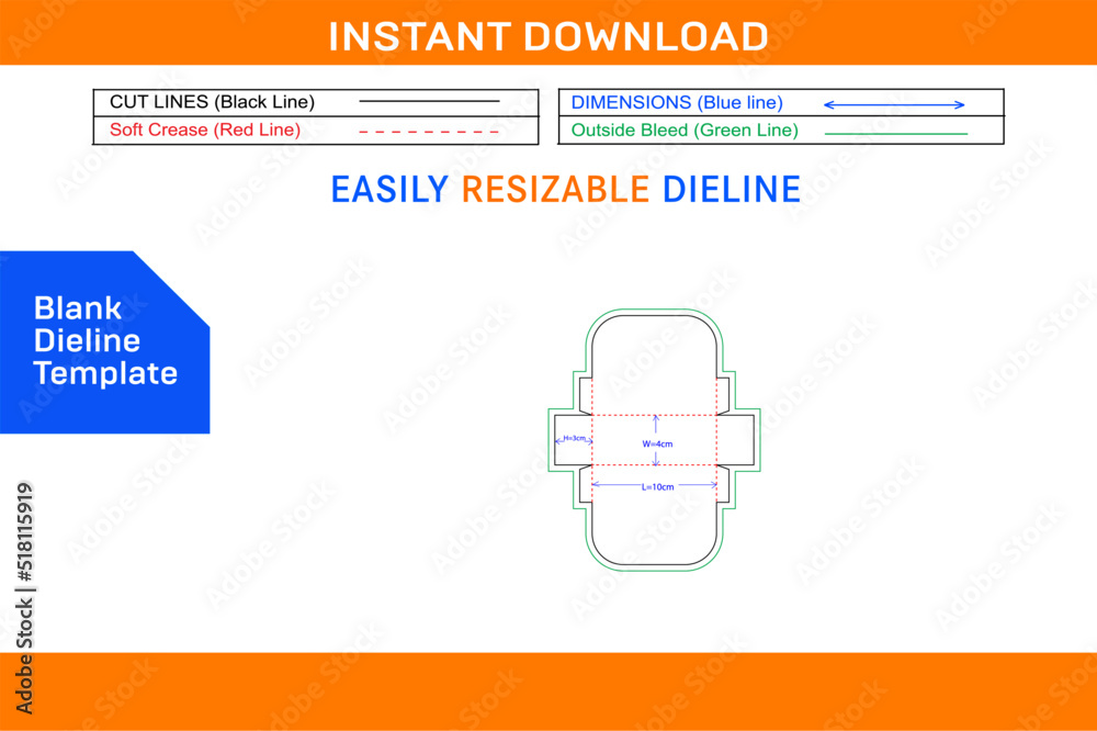Fast food and Round shape cake box dieline template and 3D box design ...
