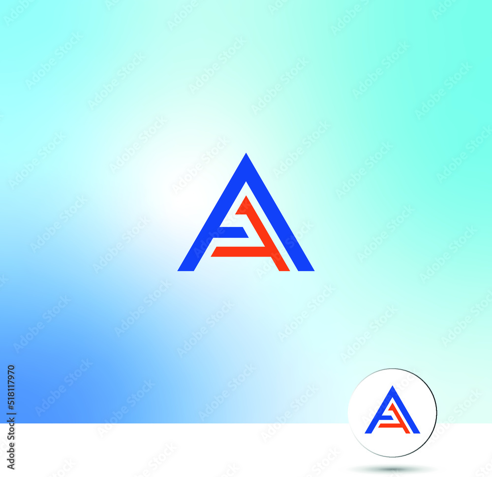 Letter AA logo design concept with gradient background Stock Vector ...