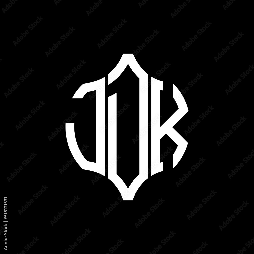 Vecteur Stock JDK letter logo. JDK best black background vector image ...